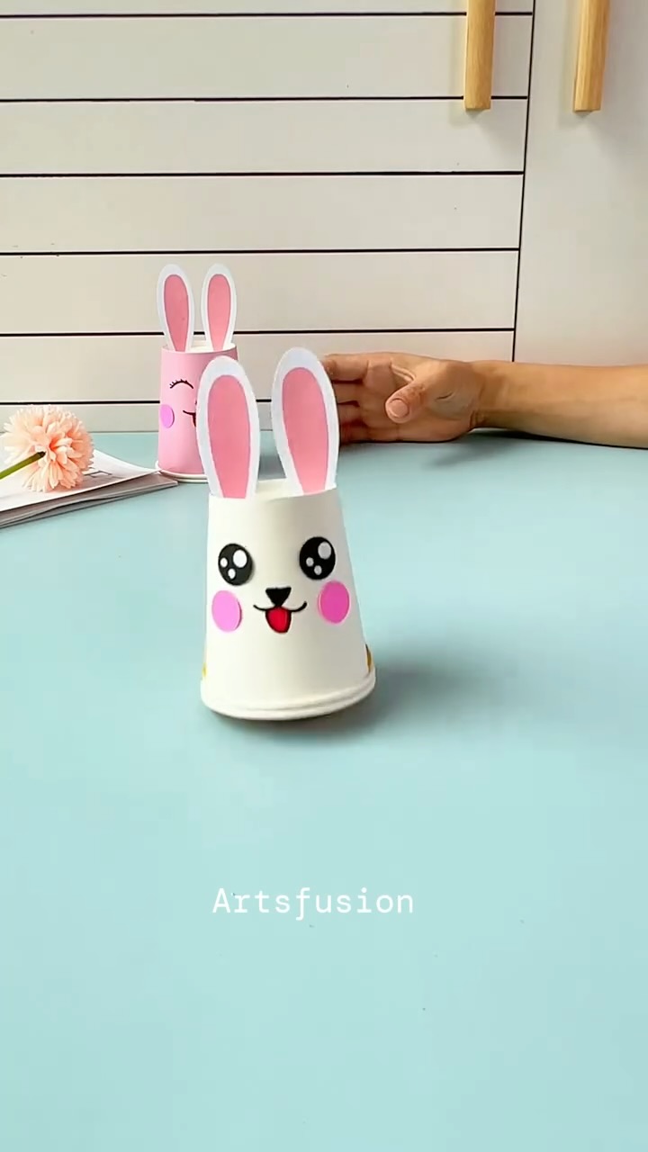 DIY Moving Bunny Cup Toy Tutorial