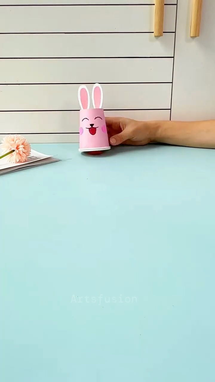 DIY Moving Bunny Cup Toy Tutorial
