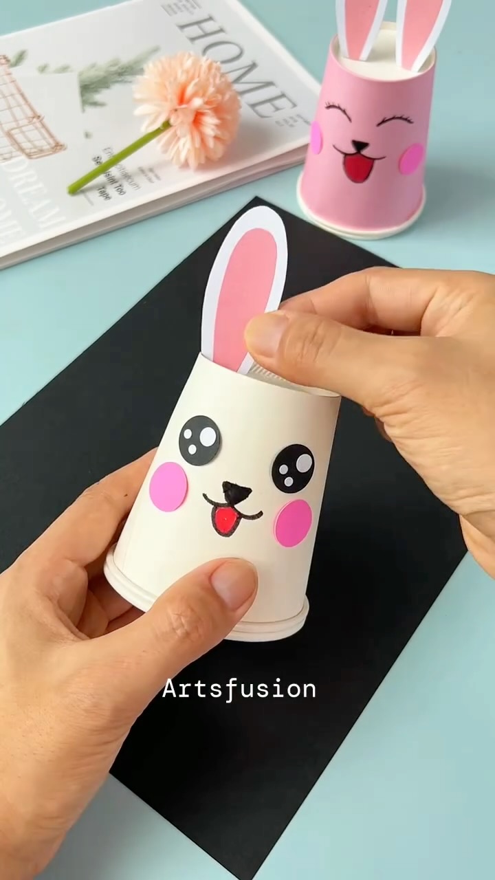 DIY Moving Bunny Cup Toy Tutorial