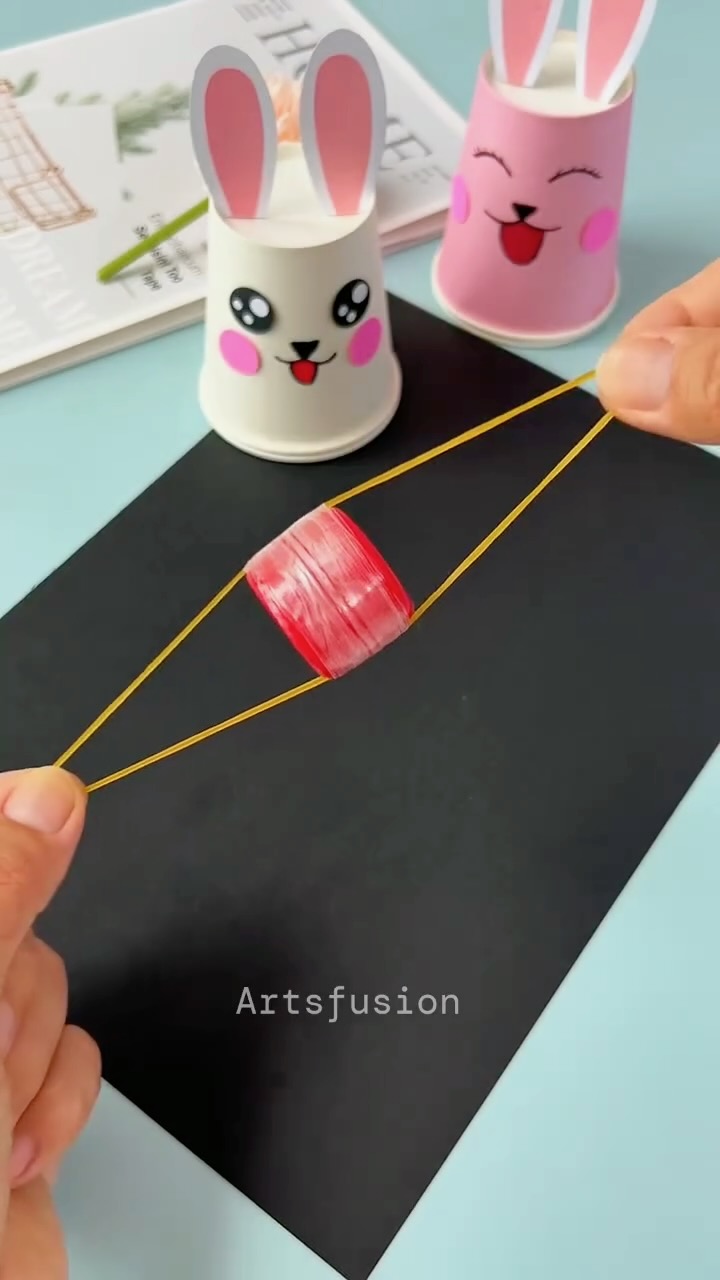 DIY Moving Bunny Cup Toy Tutorial