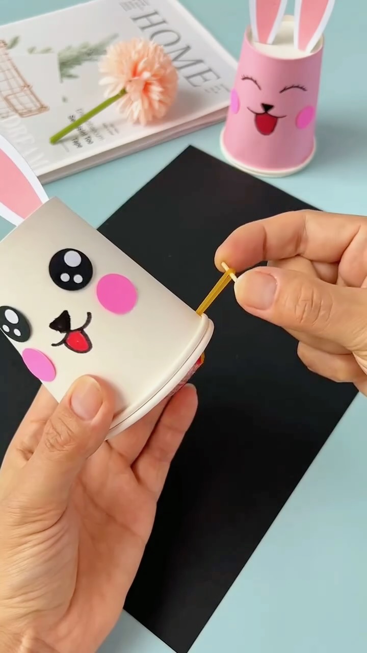 DIY Moving Bunny Cup Toy Tutorial