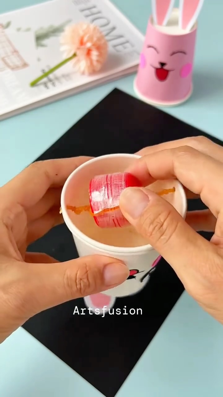 DIY Moving Bunny Cup Toy Tutorial