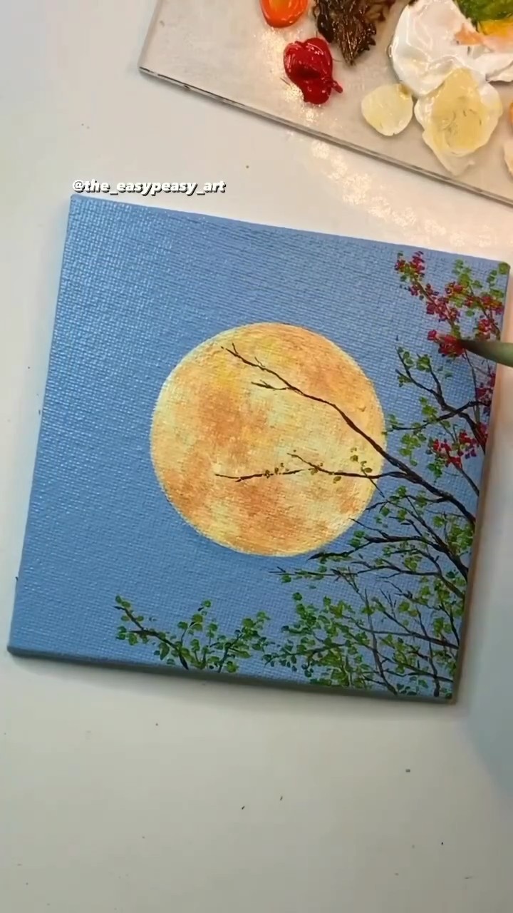 Create a Mesmerizing Full Moon Acrylic Painting: Step-by-Step Tutorial