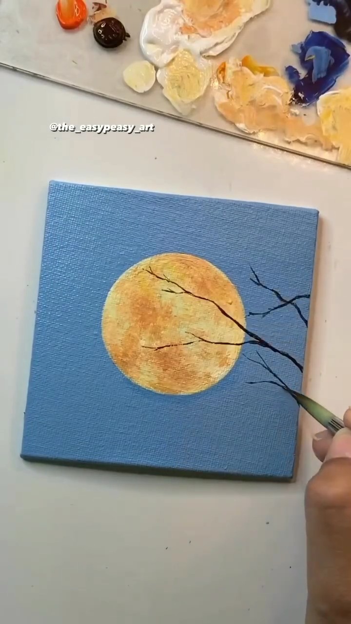 Create a Mesmerizing Full Moon Acrylic Painting: Step-by-Step Tutorial