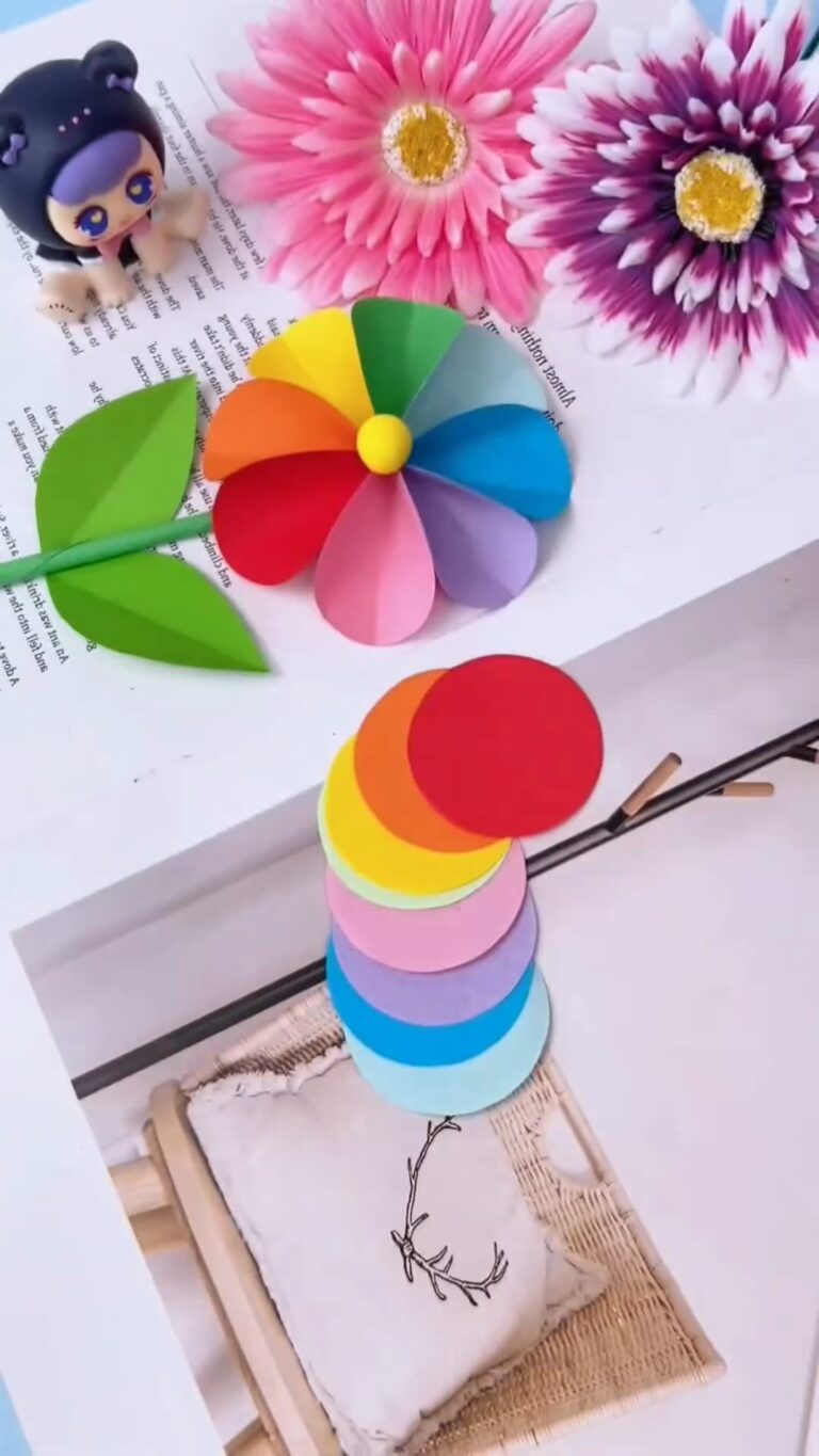 DIY Rainbow Paper Flower