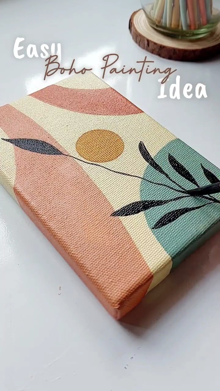 Easy Boho Painting on Canvas Tutorial