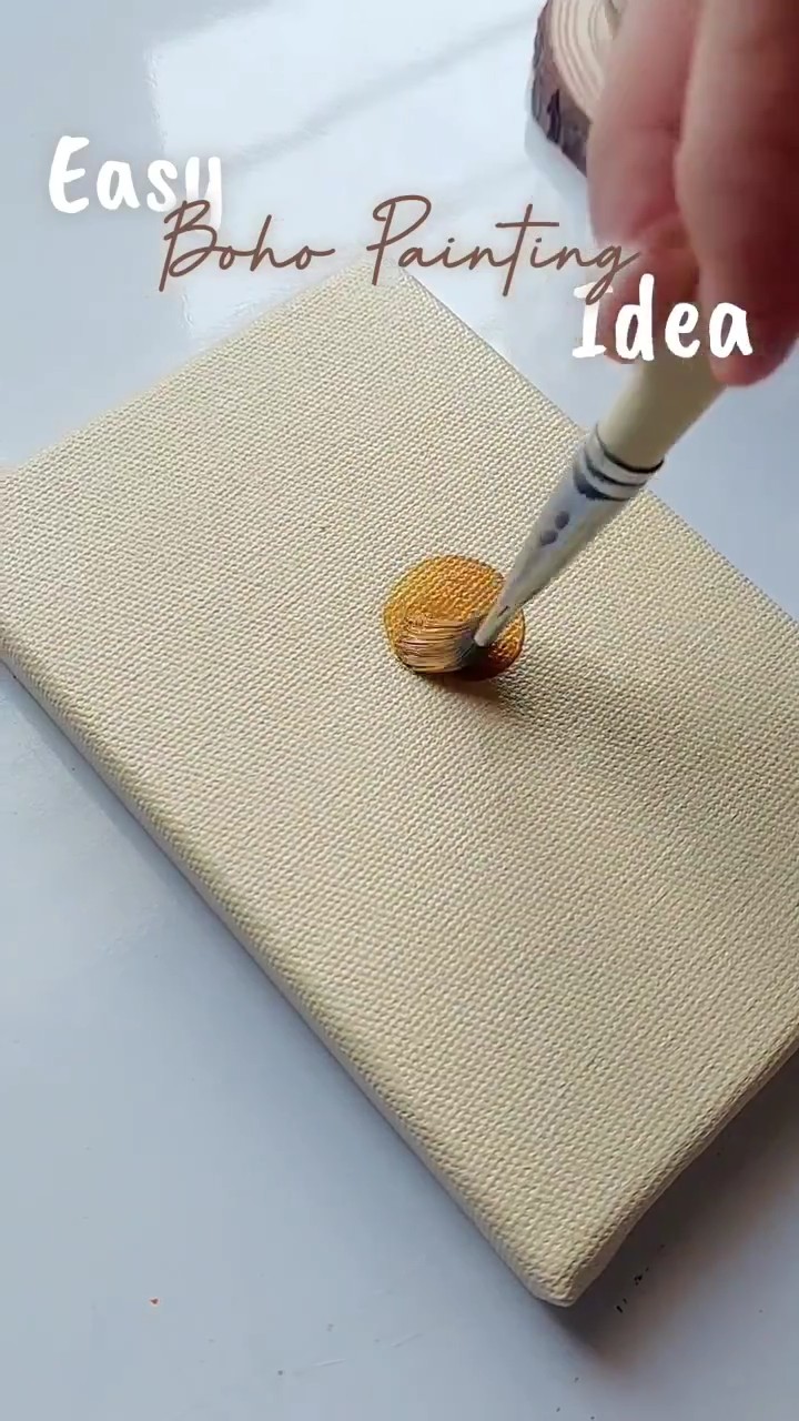 Easy Boho Painting on Canvas Tutorial