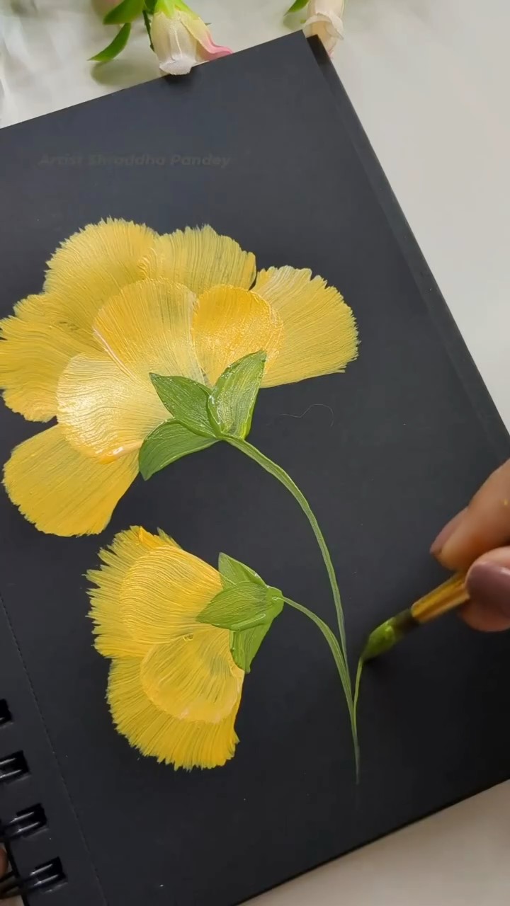 How to Create a Beautiful DIY Acrylic Yellow Flower Painting