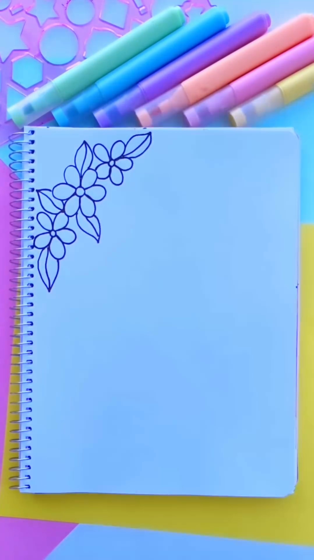 Vibrant Floral Corner Design for Your Diary