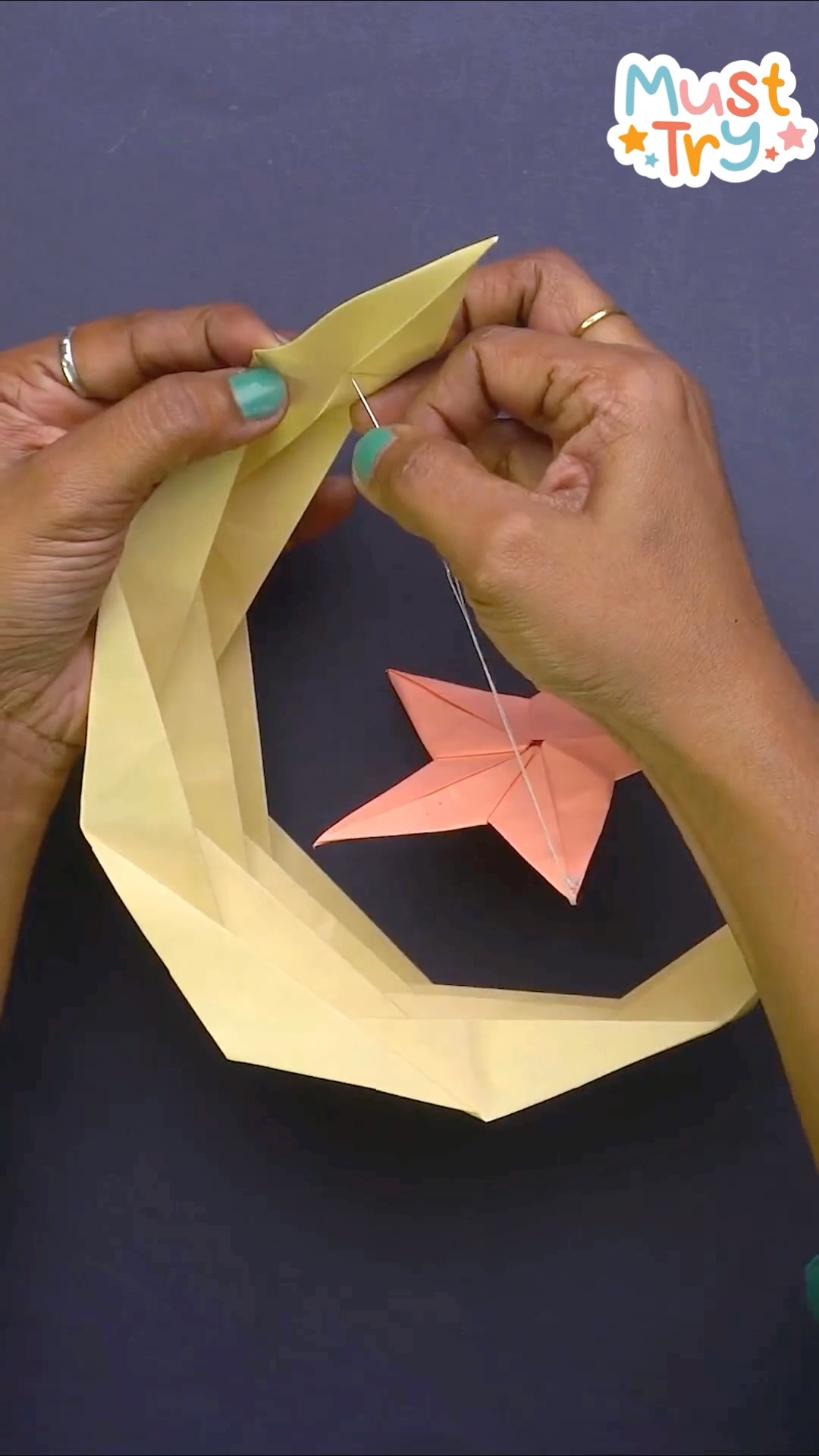 DIY Paper Origami Crescent Moon